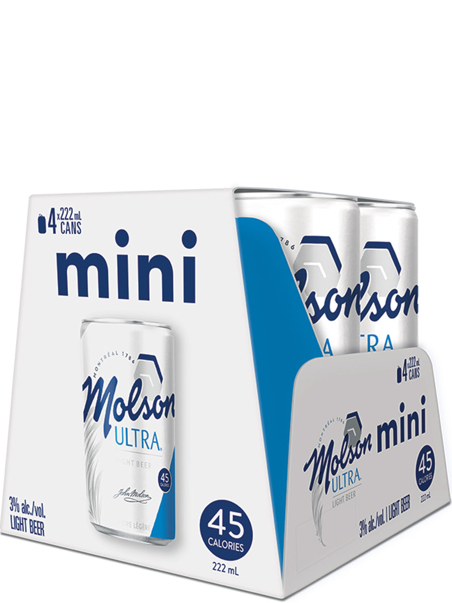 Molson Ultra CAN 4 PACK 222ML MINI – HORSEMAN